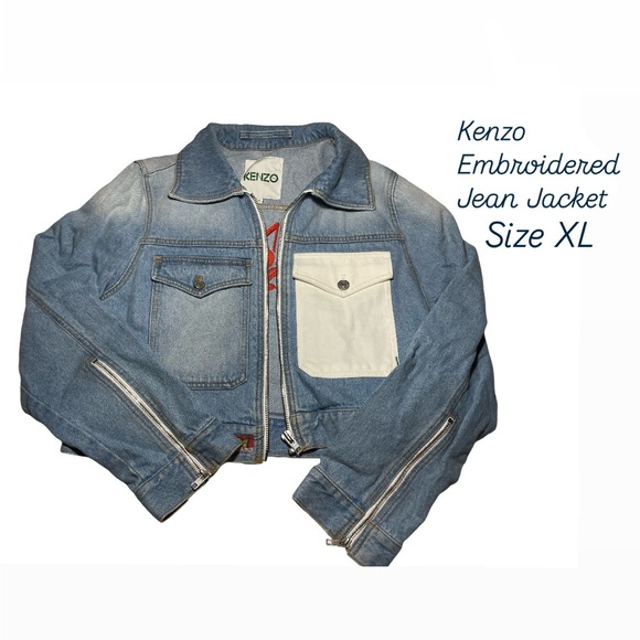 Kenzo | Jackets & Coats | Kenzo Paris Embroidered Jean Jacket | Poshmark